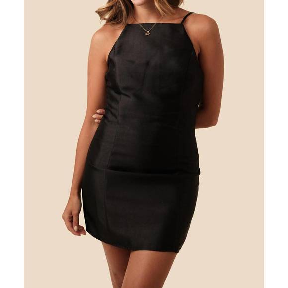 NEEDII | Dresses | New Needii Wendy Sheen Halter Mini Dress In Black ...